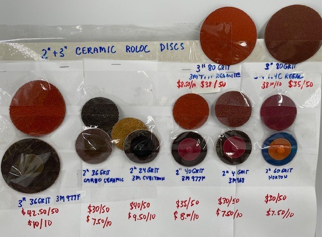 #30. 2” & 3” Roloc Type lll ceramic Discs USA